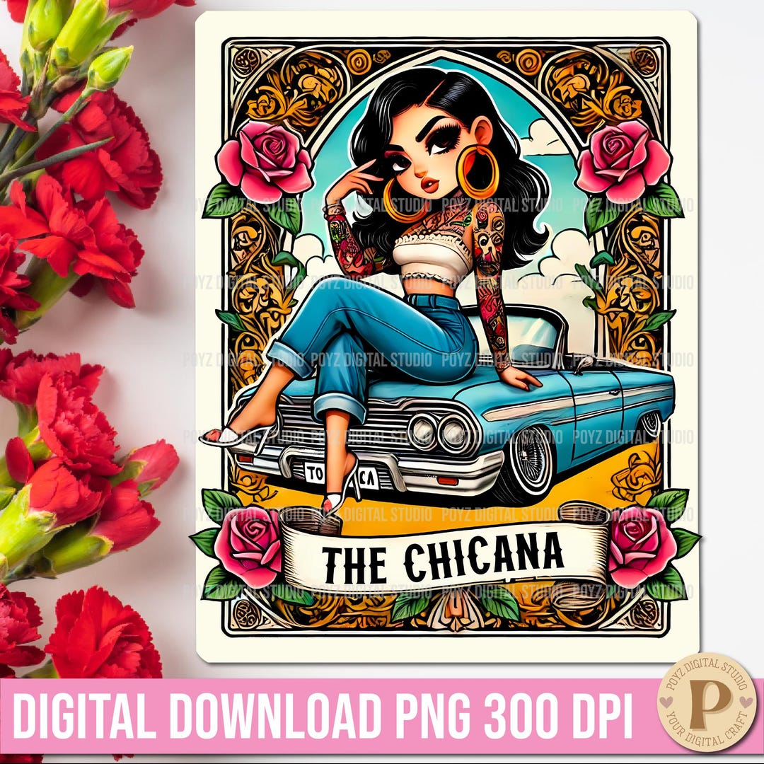 Chicana Tarot Card PNG: Chibi Latina Girl Art (digital Download) - Etsy
