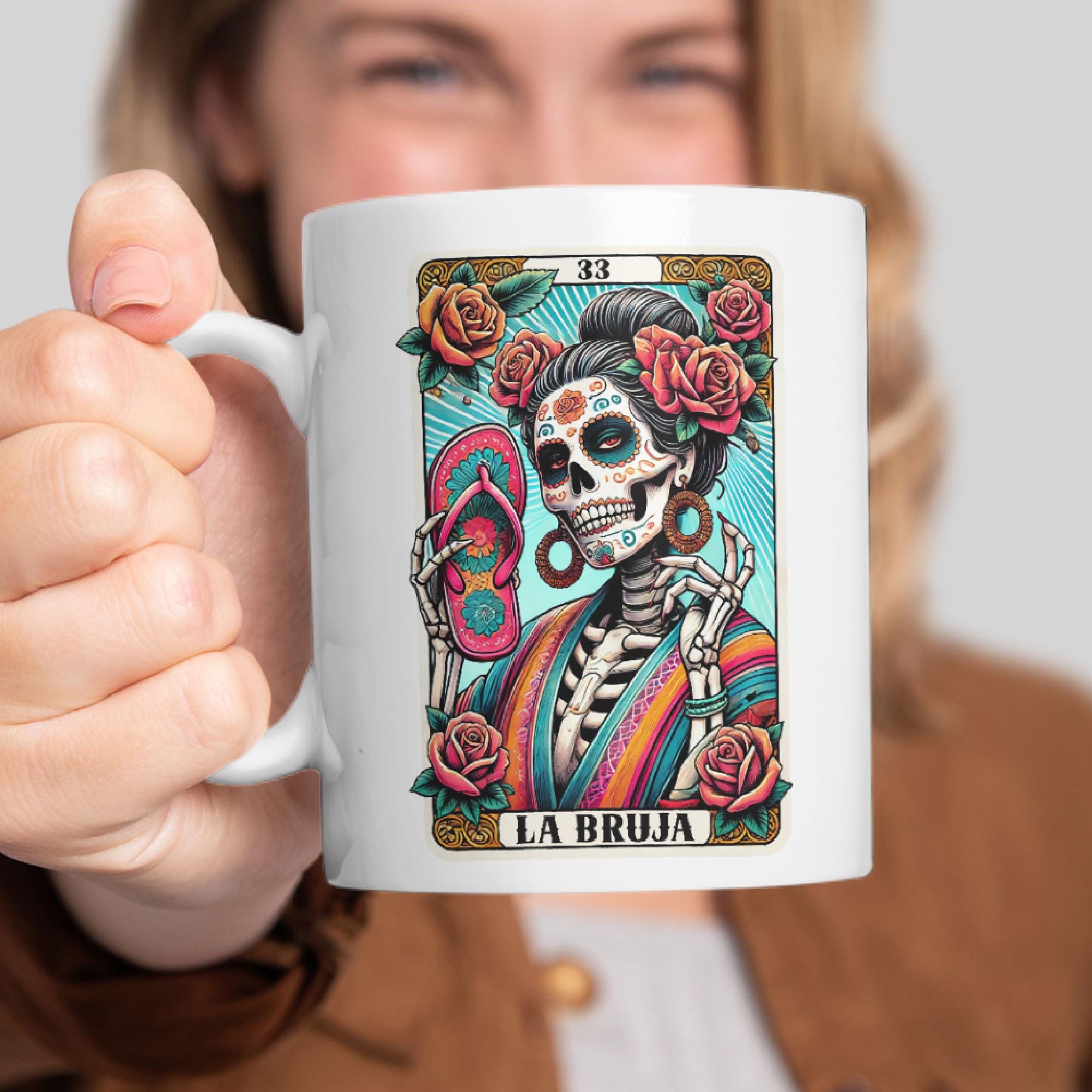 La Bruja Skeleton Tarot Card PNG, Hispanic Heritage Day of the Dead Art ...