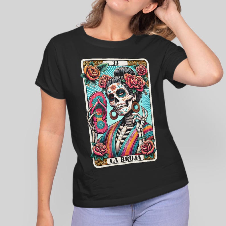 La Bruja Skeleton Tarot Card PNG, Hispanic Heritage Day of the Dead Art ...