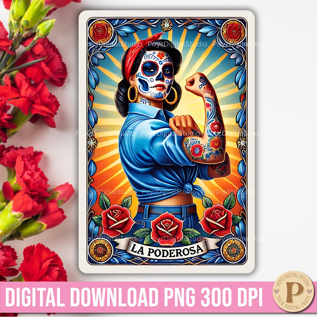 La Poderosa Mexican Tarot Card PNG Powerful Latina Woman Tarot Mexican ...