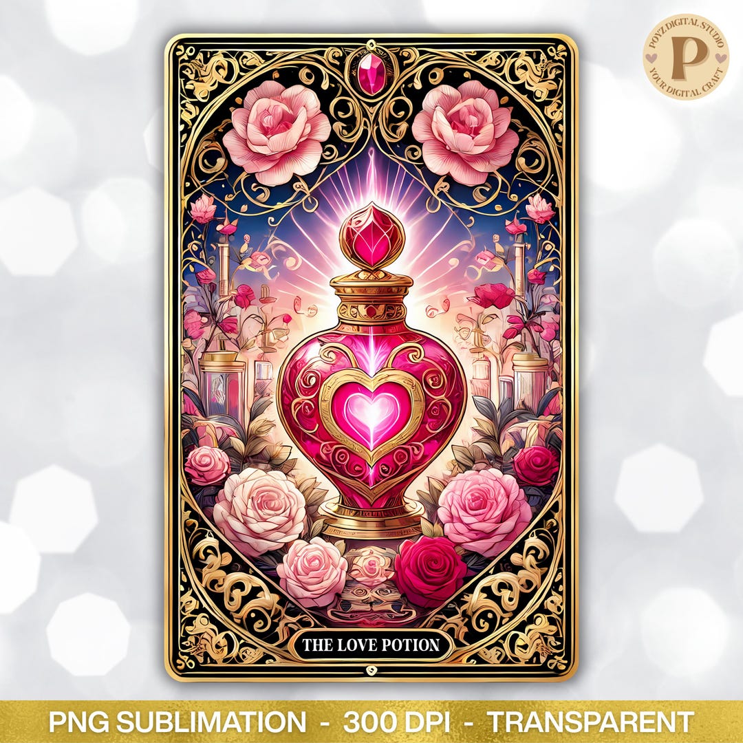 Valentine Love Potion Tarot Card PNG: Romantic Digital Download - Etsy