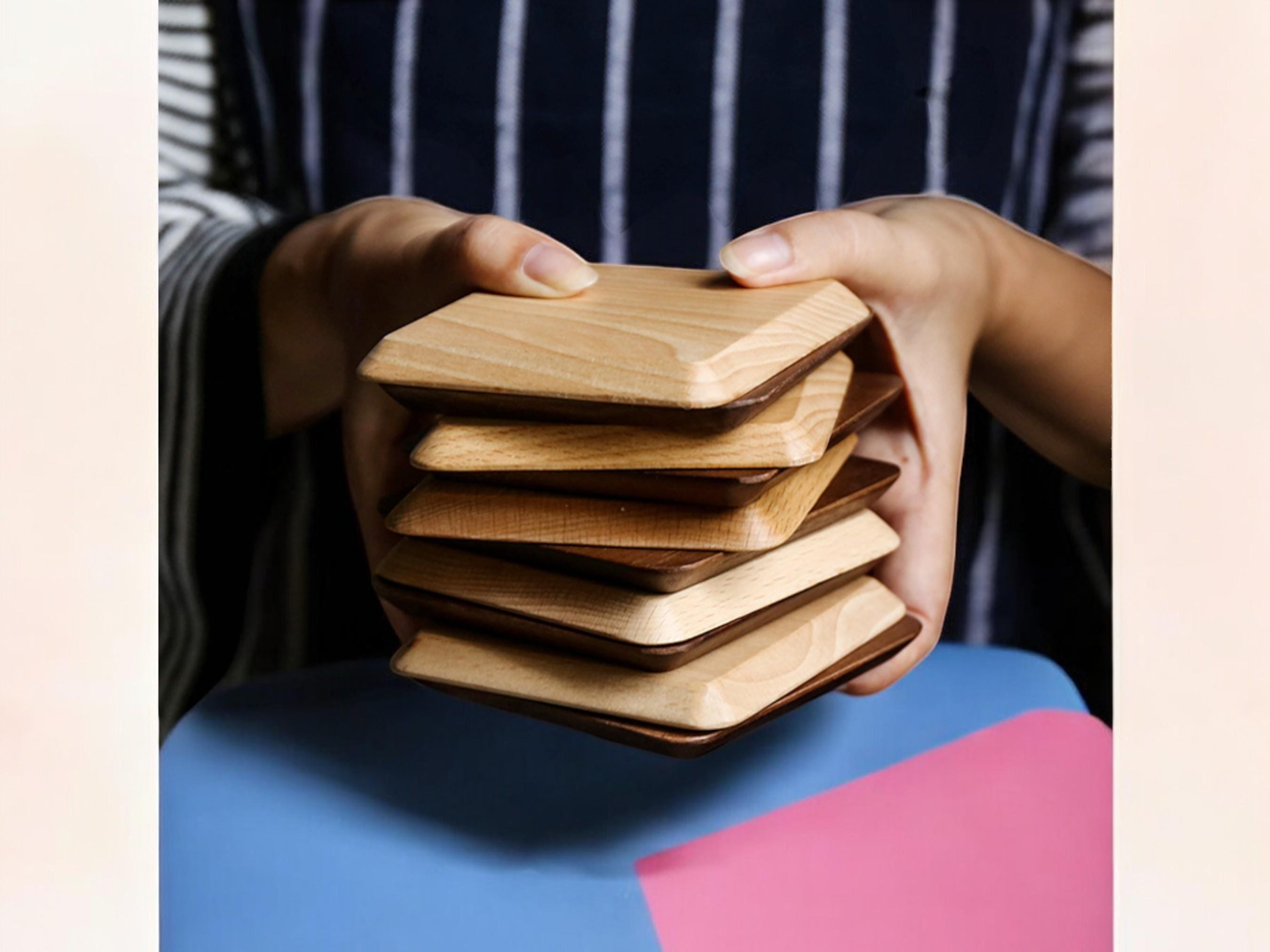 Wooden Drink Coasters | Stylish Table Accessories | Complete With ...