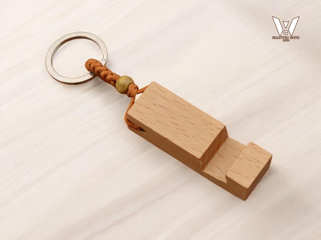Wooden Phone Stand Keychain Multi-functional Gadget Holder Fashion ...