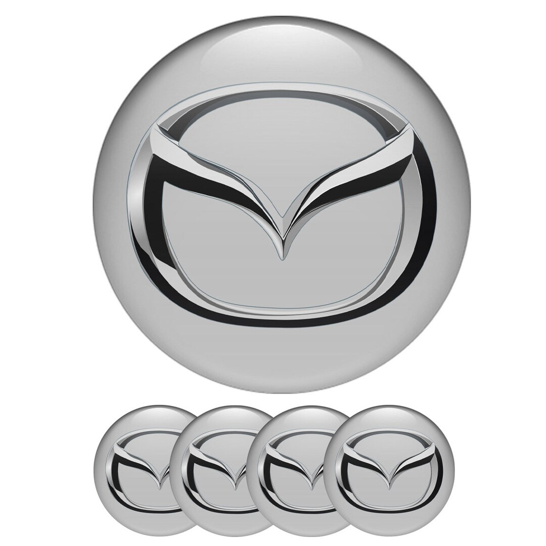 3D Emblems With Logo MAZDA , 4 Pcs in a Set Center Caps for Wheels, Car ...