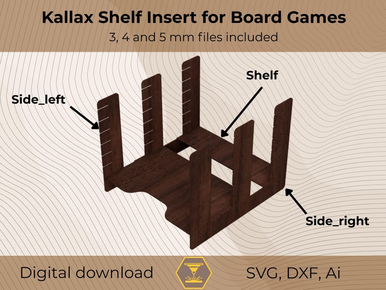 Kallax Board Game Shelf Insert: Laser Cut SVG File (digital Download ...