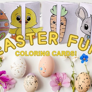 FUN EASTER PRINTABLE Coloring Cards Children Coloring, Easter Cards ...