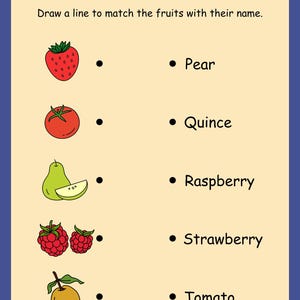 Colorful Fruits Alphabet Worksheet - Etsy