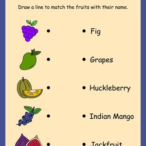 Colorful Fruits Alphabet Worksheet - Etsy