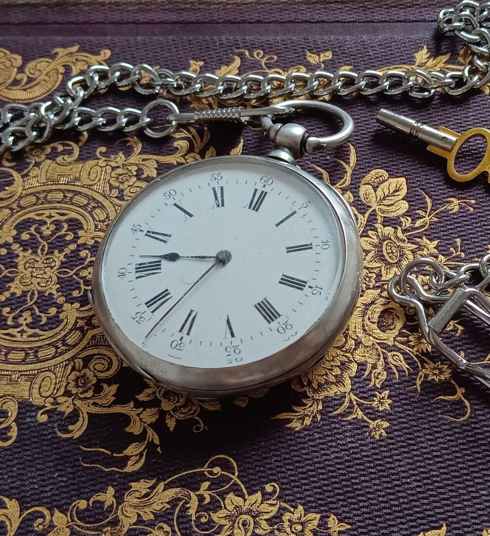 Silver Pocket Watch 1860, Vintage Working Pocket Watch With Silver Case ...
