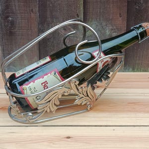 Antique Wine Bottle Stand, Vintage Silver Plated Wine Bottle Basket ...