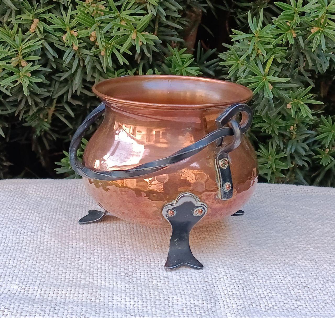 Vintage Copper Cauldron Mid Century, Copper Plant Pot, Antique Copper ...