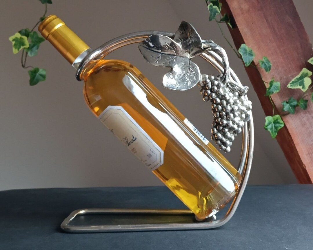 Antique Wine Bottle Stand, Vintage Silver Plated Wine Bottle Basket ...