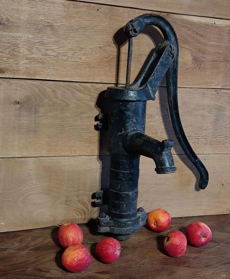 Vintage Cast Iron Water Hydrant Pump Mid Century, Antique French Cast ...