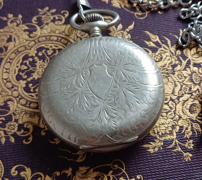 Vintage Working Pocket Watch 1910 With a Chain, Antique Working Watch ...