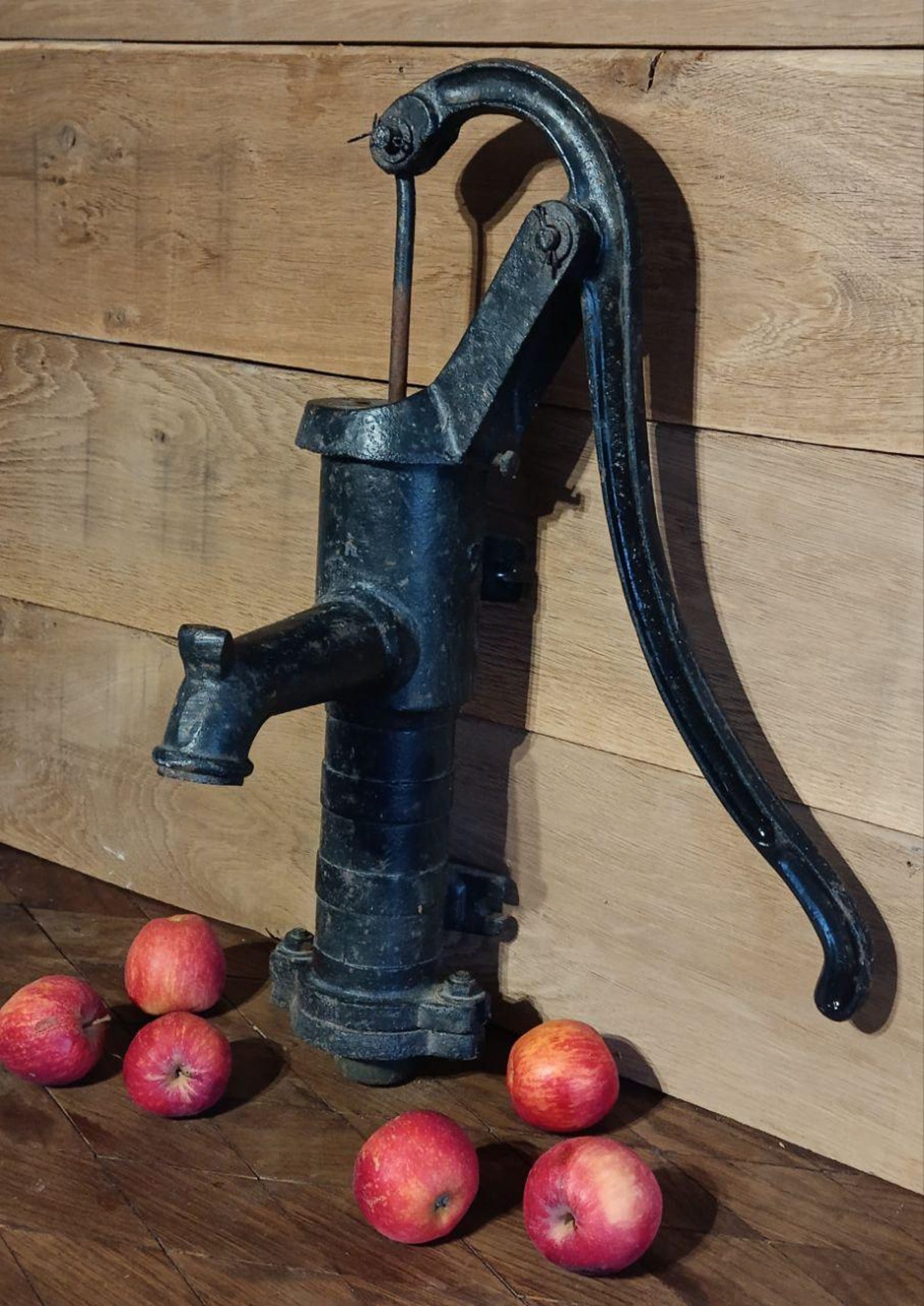 Vintage Cast Iron Water Hydrant Pump Mid Century, Antique French Cast ...