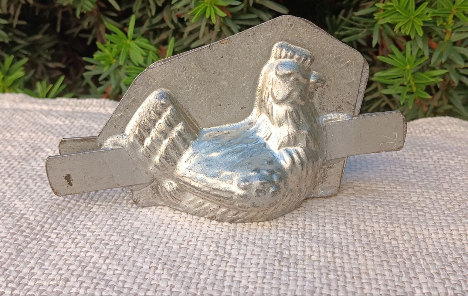 Vintage Small Hen Mold Chocolate, Antique Metal Two Part Chicken on ...