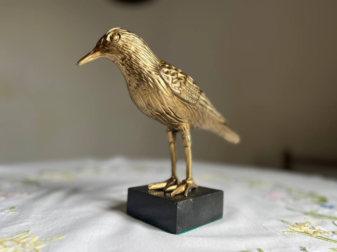 Vintage Silver Blackbird Figure, Antique Silver Plated Thrush Figurines ...