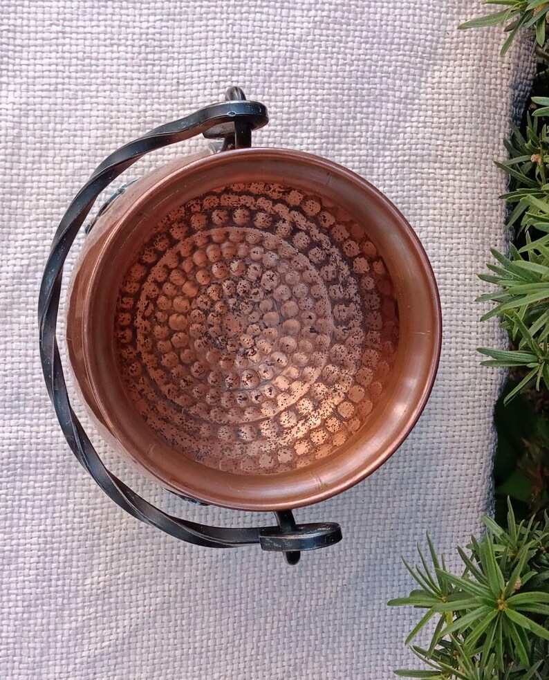 Vintage Copper Cauldron Mid Century, Copper Plant Pot, Antique Copper ...