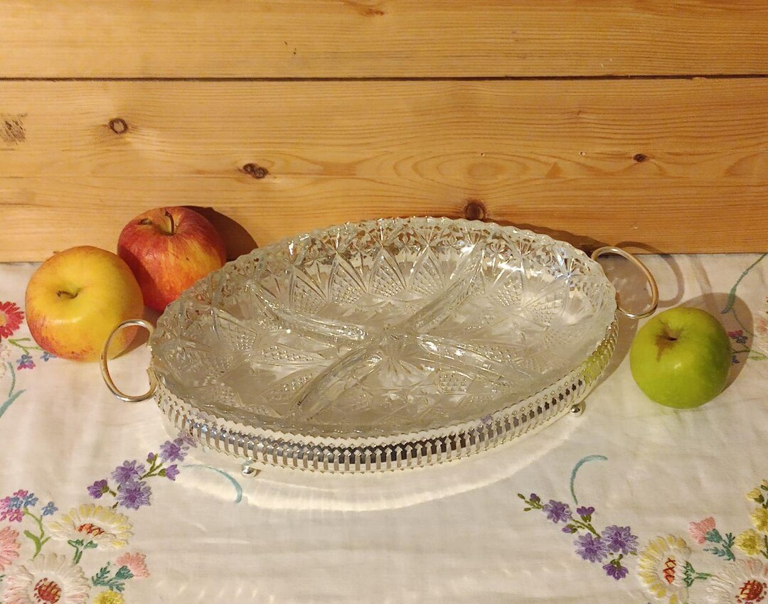 Vintage Silver-plated Hors D’oeuvres Serving Dish, Made in England, Mid ...