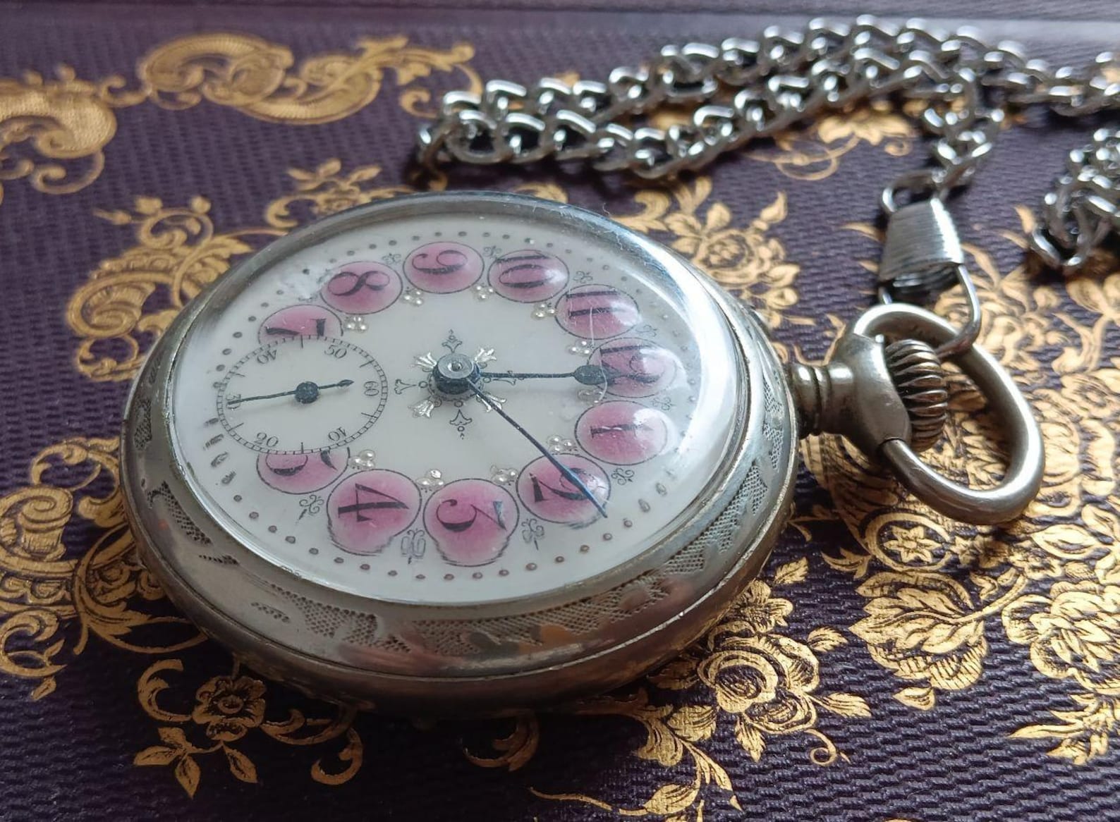 Vintage Working Pocket Watch 1910 With a Chain, Antique Working Watch ...