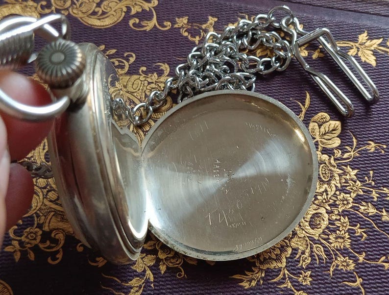 Vintage Working Pocket Watch 1910 With a Chain, Antique Working Watch ...