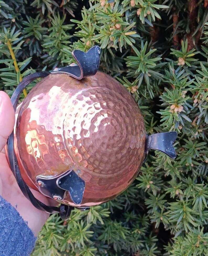 Vintage Copper Cauldron Mid Century, Copper Plant Pot, Antique Copper ...