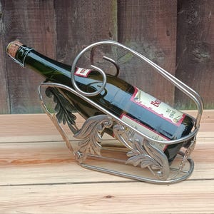 Antique Wine Bottle Stand, Vintage Silver Plated Wine Bottle Basket ...