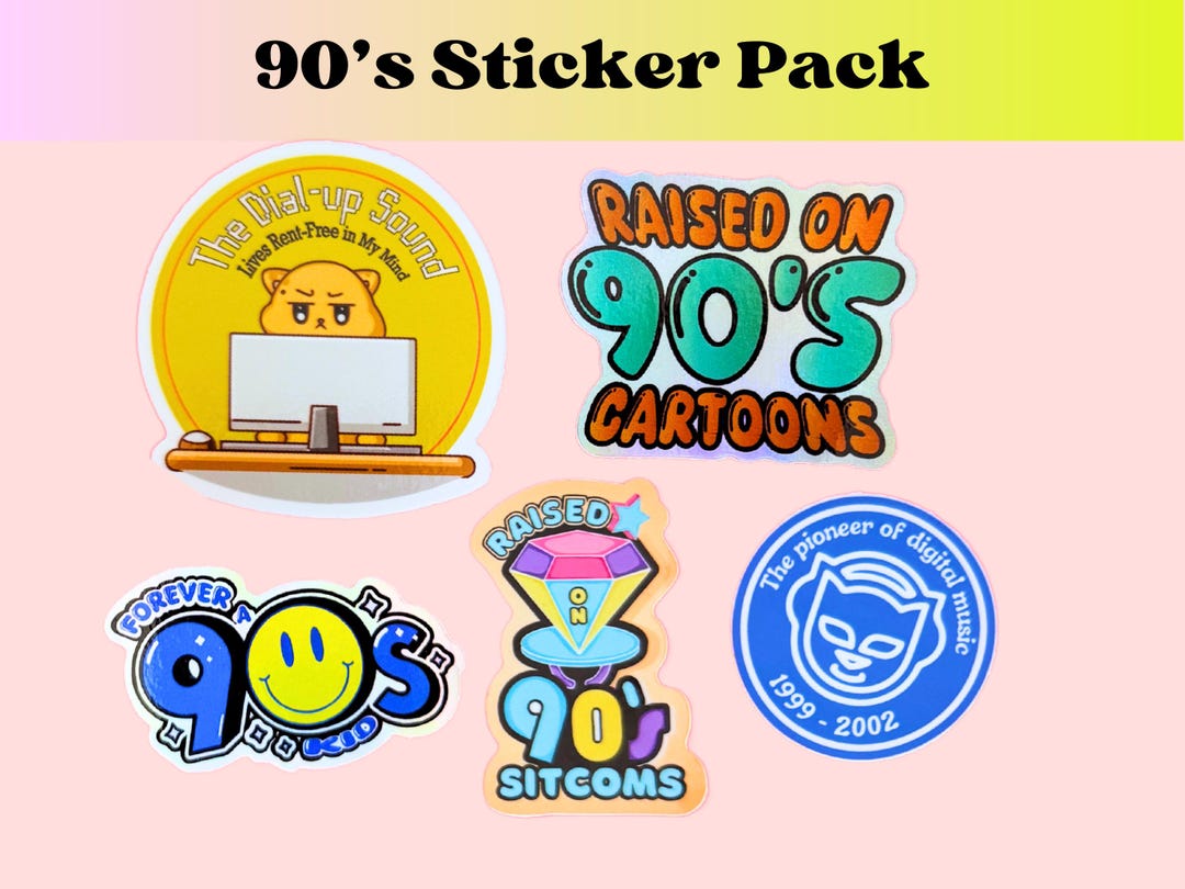 90s Stickers Pack for Nostalgia Millennials | Laptop, Kindle ...