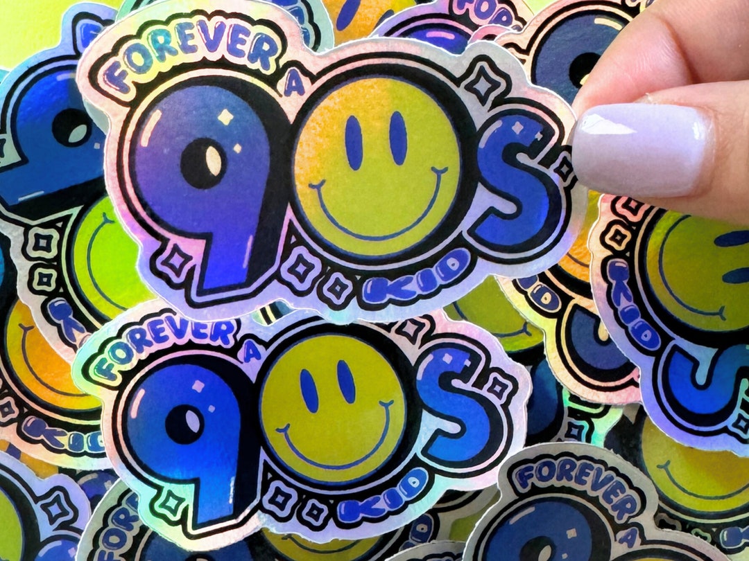 Holographic 90s Nostalgia Sticker, Geriatric Millennial Waterproof ...