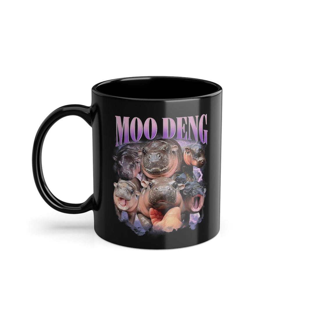 Moo Deng Meme Mug With Adorable Hippo Faces Funny Moo Deng Collectible ...