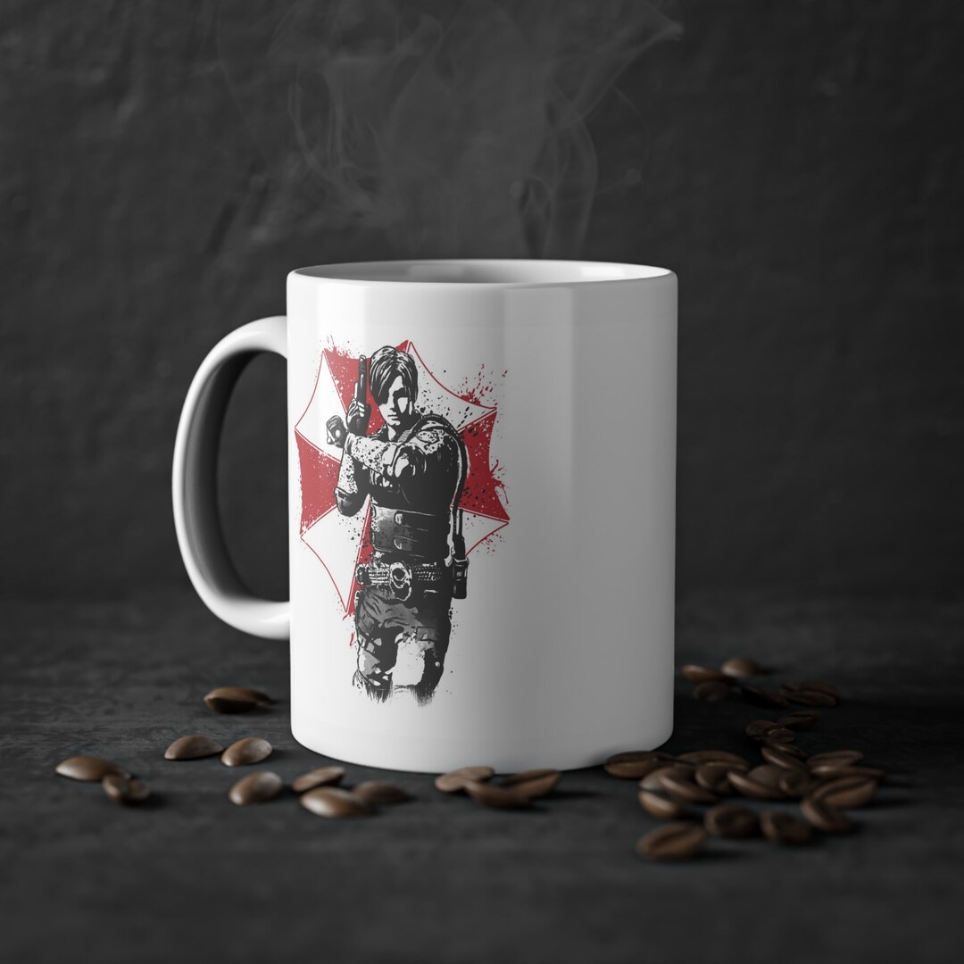 Resident Evil Mug: Leon S. Kennedy & Umbrella Corp - 11oz Ceramic - Etsy