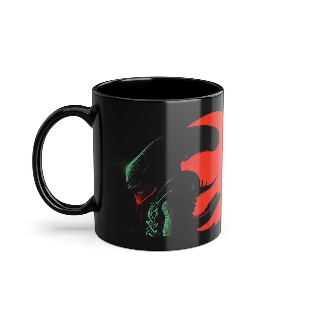 Epic Alien Xenomorph Mug | Sci-fi Art Coffee Cup | Unique Black Ceramic ...