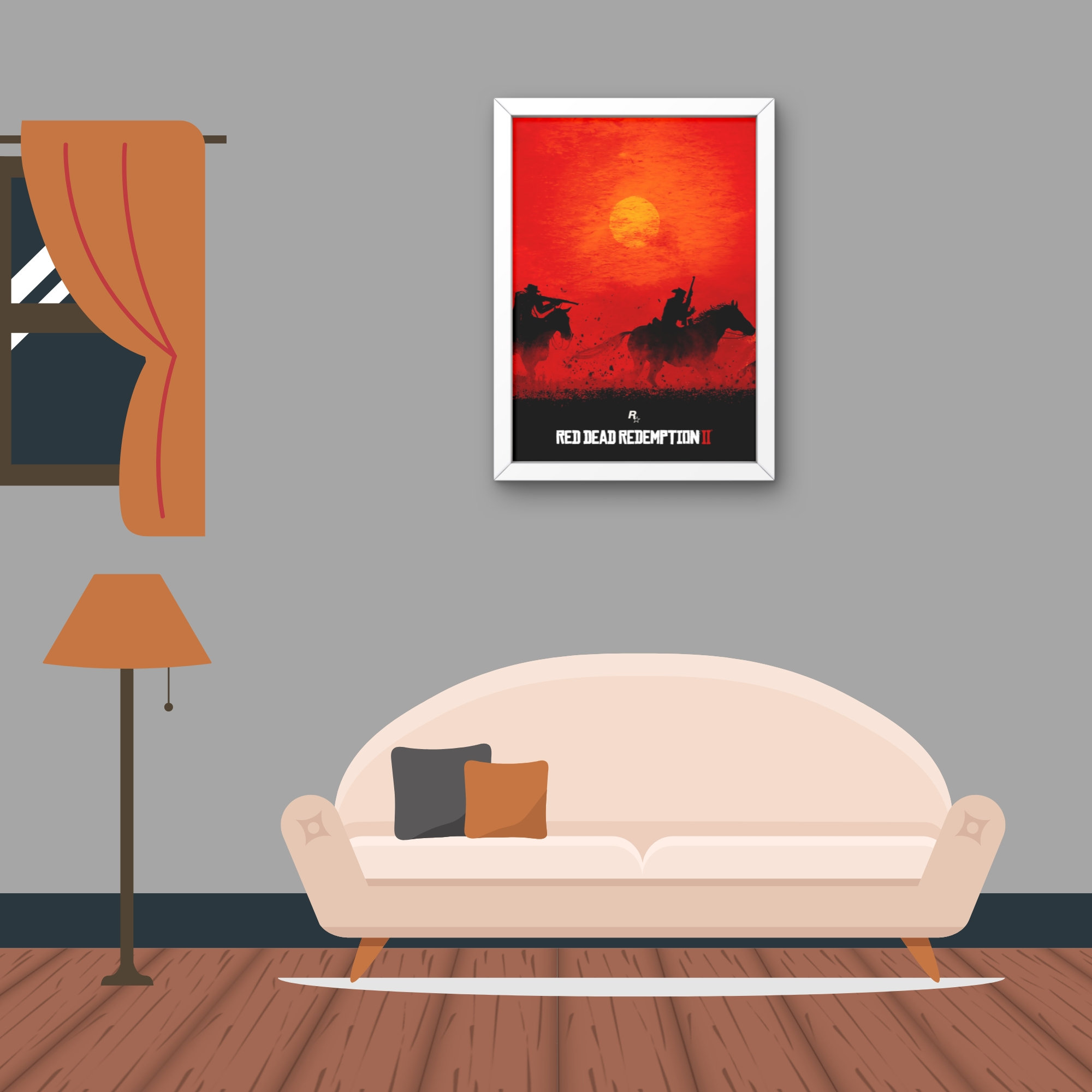 Red Dead Redemption 2 Rockstar Games Digital Poster, Video Game Poster ...