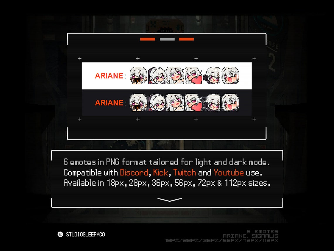 SIGNALIS Ariane Yeong Pre-made Chibi Emote Bundle Ready-to-use for ...