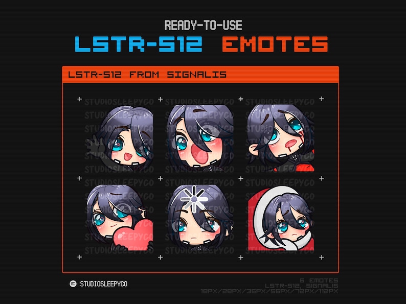 SIGNALIS Elster (LSTR-512) Pre-made Chibi Emote Bundle Ready-to-use for ...