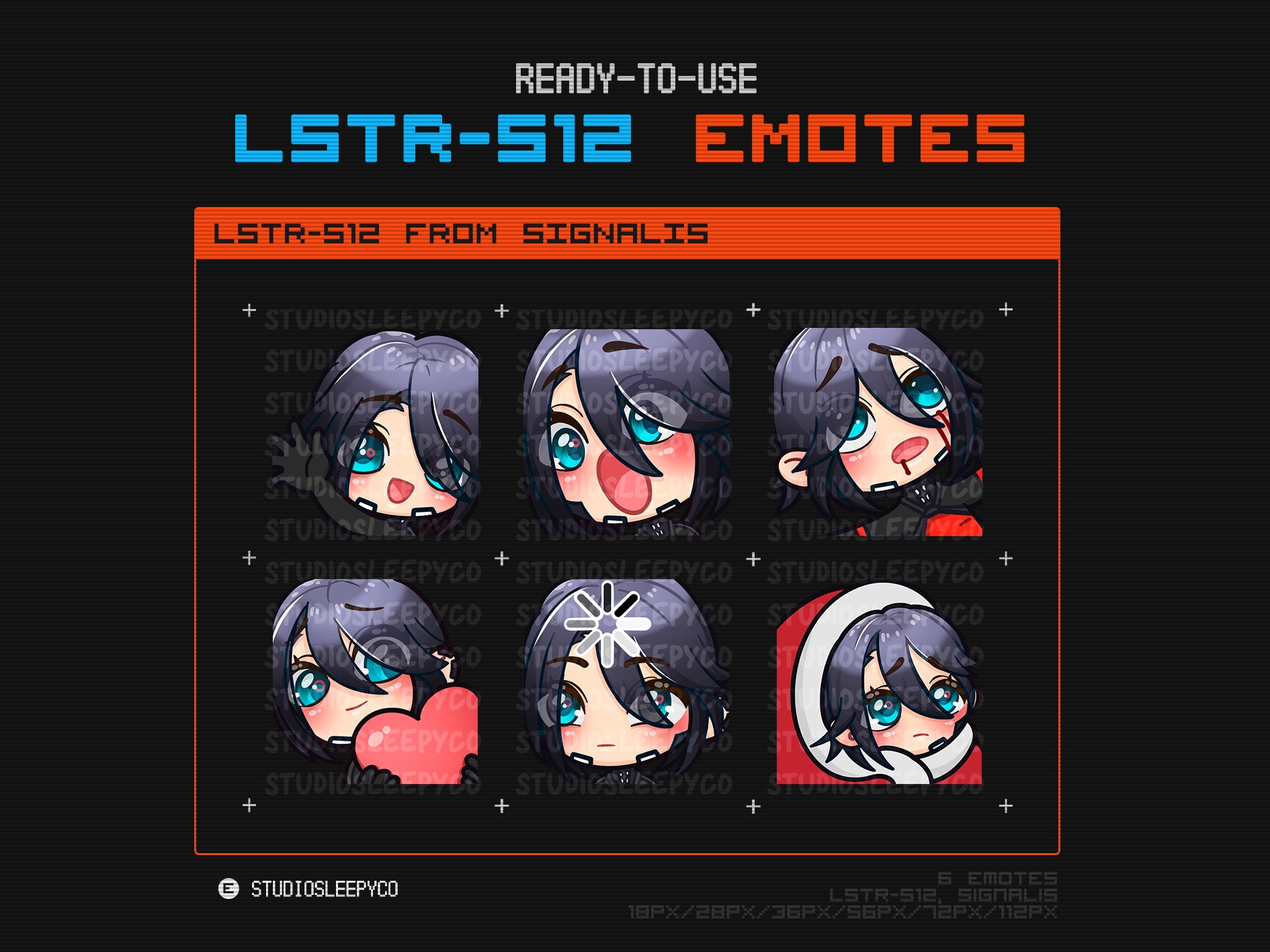 SIGNALIS Elster (LSTR-512) Pre-made Chibi Emote Bundle Ready-to-use for ...
