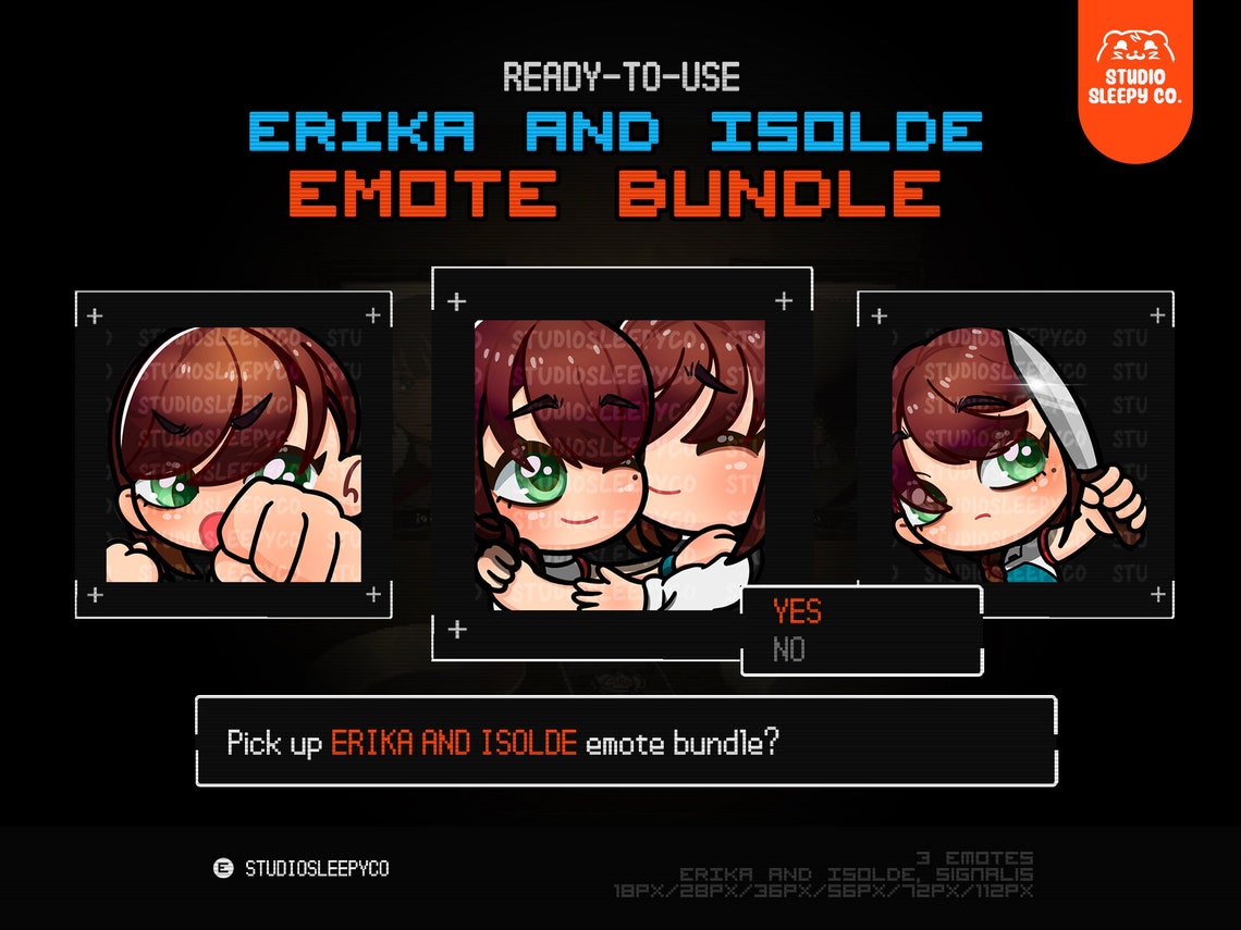 Signalis Itou Sisters Chibi Emote Bundle: Erika and Isolde (digital ...