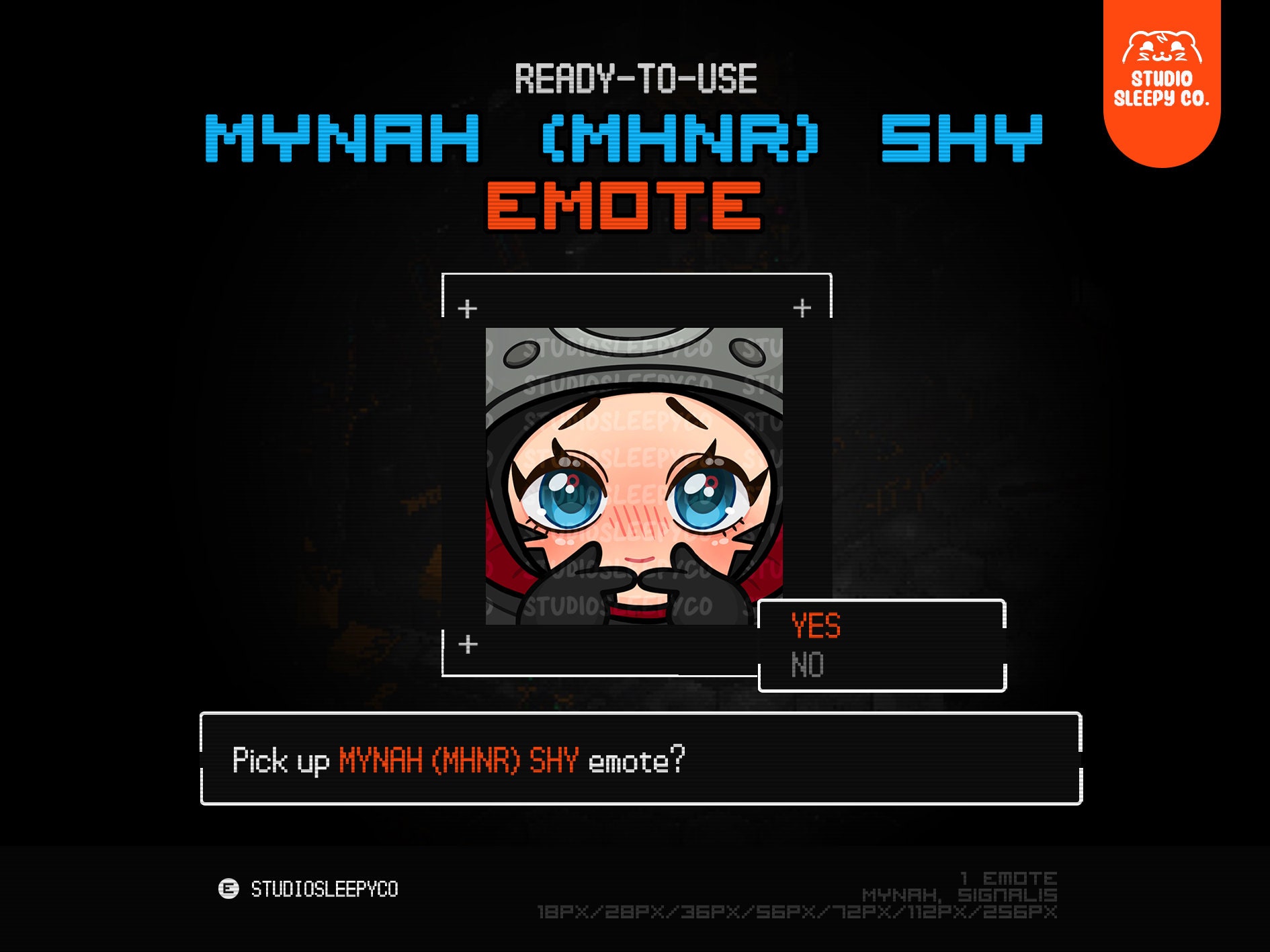 SIGNALIS Mynah (MHNR) Pre-made Chibi SHY Emote Ready-to-use for Twitch ...