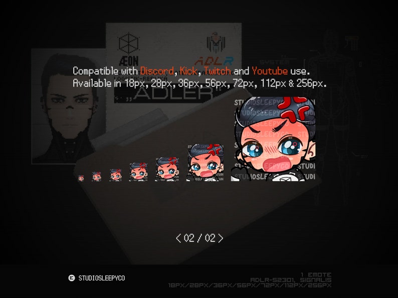 SIGNALIS Adler (ADLR-S3201) Pre-made Chibi Angry Emote Ready-to-use for ...