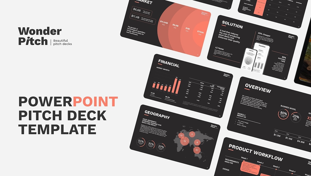 Power Point Pitch Deck Template - Etsy