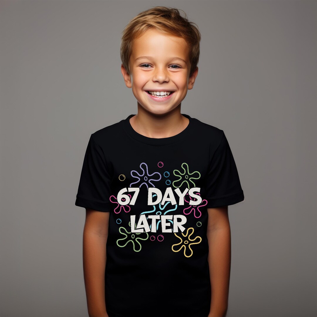 67th Day of School Gen Z Alpha Boy Girl Kids T-shirt, 67 Days Later ...