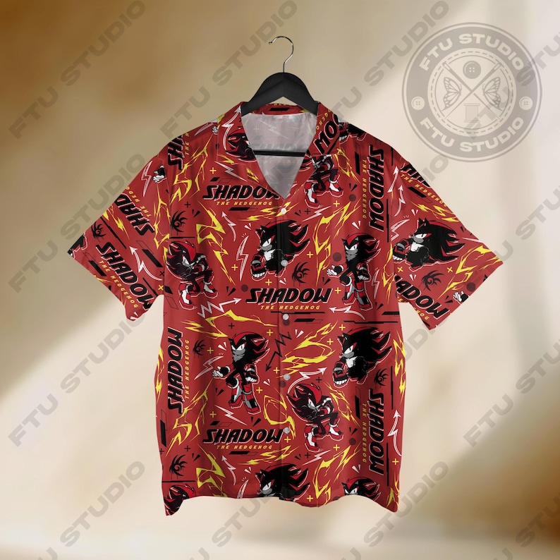 Shadow Hedgehog Japanese Hawaiian Shirt Adventure Fantasy Video Game ...