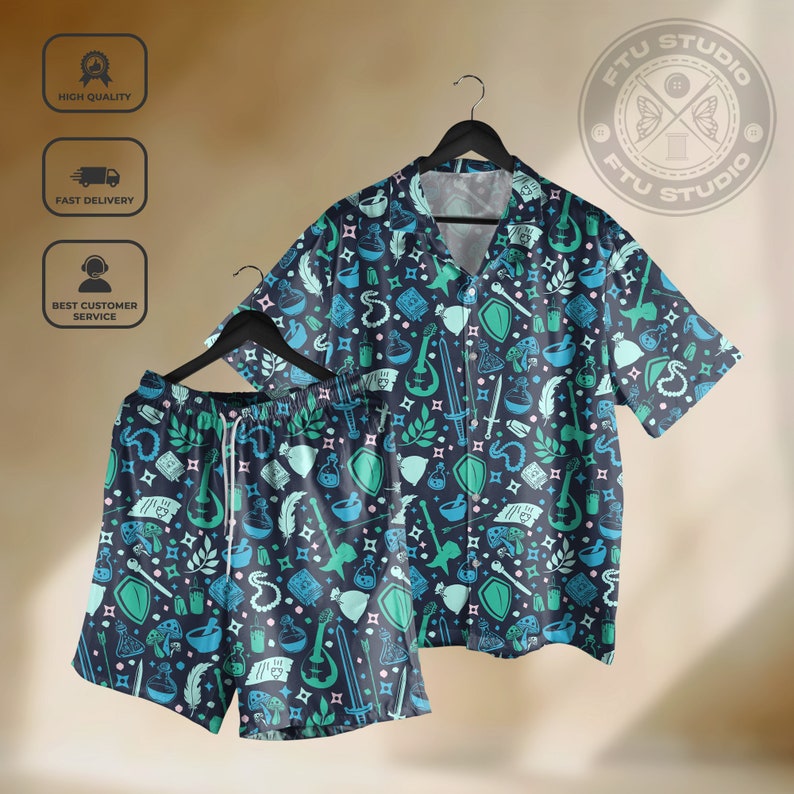 Dungeons Master Hawaiian Shirt: Magical Forest Green D&D Design - Etsy
