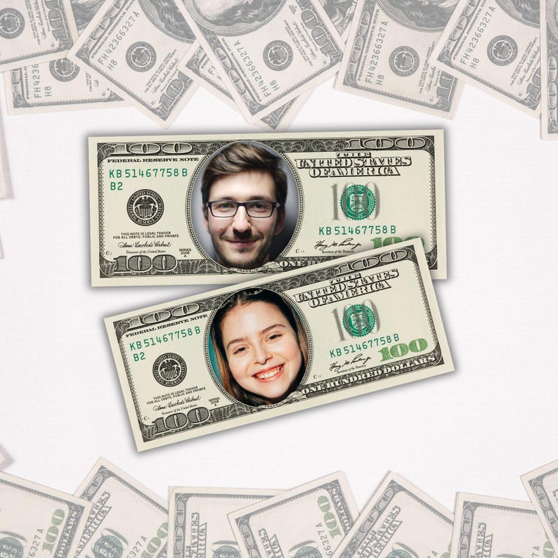 Dollar Bill Template, Your Face on Money, Personalized Dollar, Editable ...
