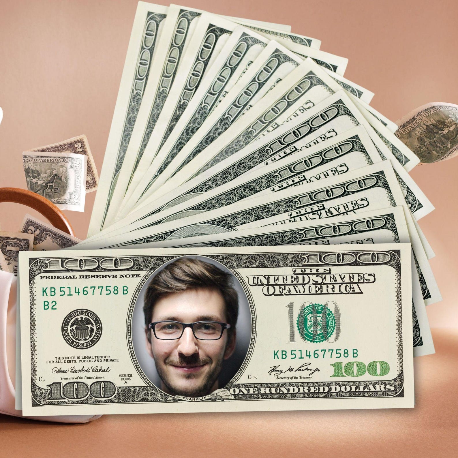 Dollar Bill Template, Your Face on Money, Personalized Dollar, Editable ...