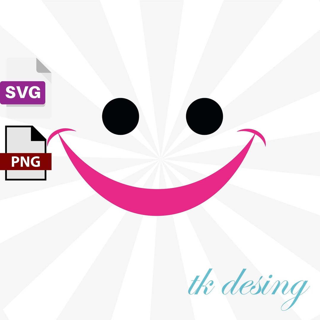 Smiley Face Digital Download SVG PNG Smiley - Etsy