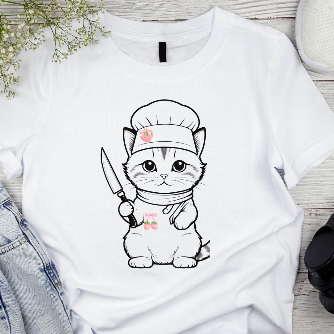 Cook Cat PNG File, Funny Cat Graphic Svg, Funny Fat Cat Png, Funny Cat ...
