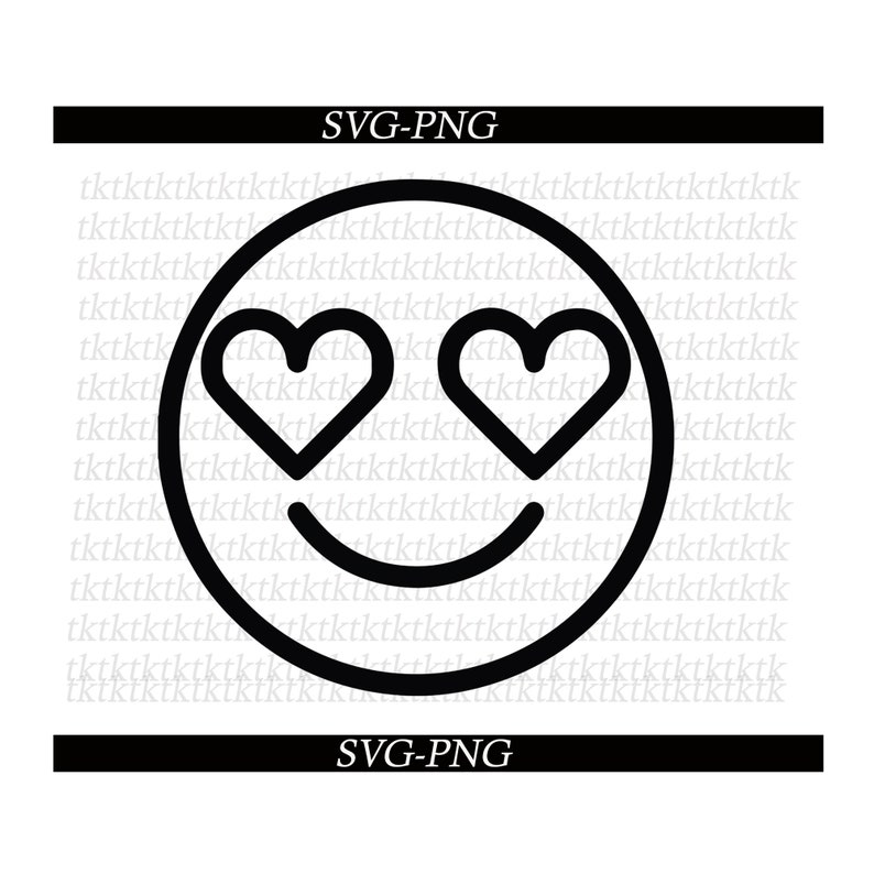 Smiley Face Digital Download SVG PNG Smiley Heart Face - Etsy