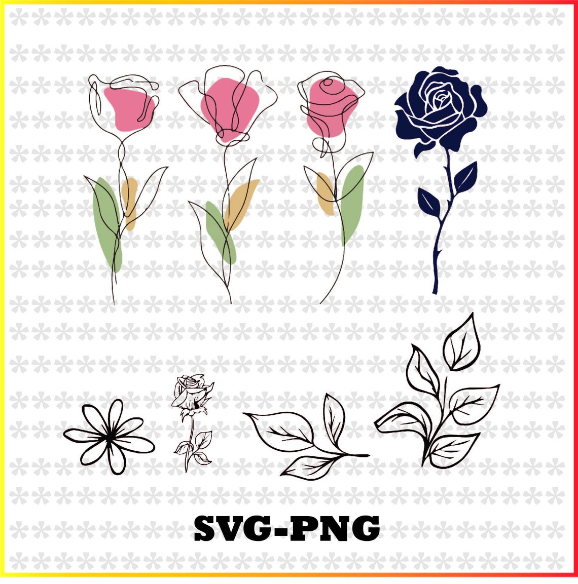 Two Layered Rose Laser Cut SVG Files, Vector PNG Files for Wood Laser ...