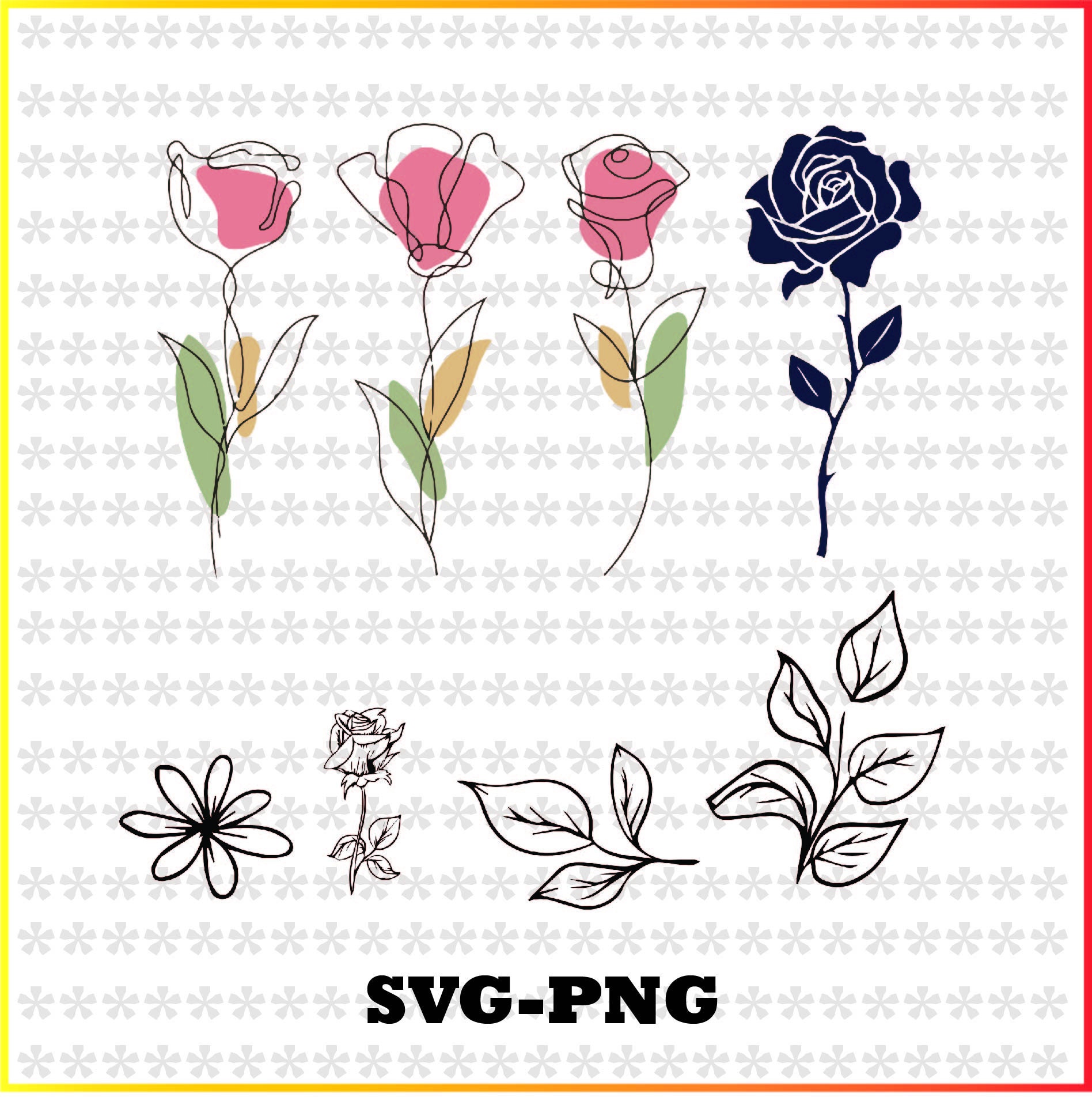 Two Layered Rose Laser Cut SVG Files, Vector PNG Files for Wood Laser ...